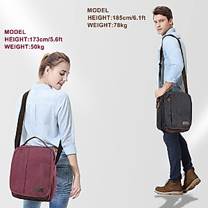 VASCHY Messenger Bag Small, Canvas Water Resistant Crossbody Shoulder Bag Purse for Women/Ladies Burgundy