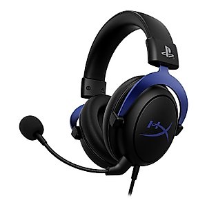 HyperX Cloud - Gaming Headset, PlayStation Official Licensed Product, for PS5 and PS4, Memory Foam comfort, Noise-cancelling mic, Durable aluminum frame,Black