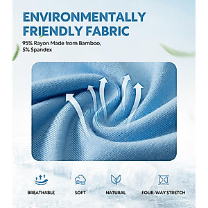 DAVID ARCHY Mens Trunks Underwear Soft Breathable Rayon Made from Bamboo Trunk No Fly Pouch 4-Pack L 2.5''