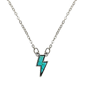 GFLPO Lightning Bolt Necklace Western Necklaces for Women Turquoise Neckalce Western Cowgirl Cowboy Pendant Necklaces Turquoise Jewelry Western Jewelry for Women