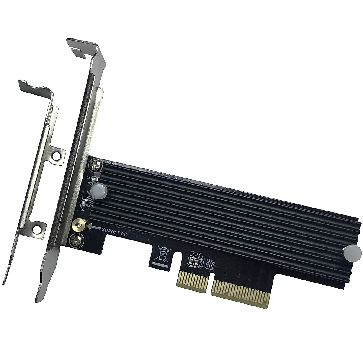 Bejavr M.2 NVME to PCIe 3.0/4.0 x4 Adapter, NVME/AHCI SSD to PCIe Expansion Card with Aluminum Heatsink Solution, Supports PCI-Express X4 X8 X16 Slots
