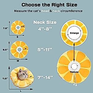 Jevnd 3 Sizes of Cat Cone Collar Soft, Adjustable Cat Cones to Stop Licking, E Collar for Cats, Recovery Collar for Cats After Surgery, Cat Neck Cone, Elizabethan Collar for Cat and Kitten (M)