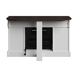 NORTHWEST Corner TV Stand with Electric Fireplace Fits 55-Inch TVs - Console with Storage Cabinet, Remote, Adjustable Heat, and LED Flames (White)