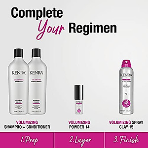 Kenra Volumizing Spray Clay 15 | Bodifying, Fullness Spray | 3X The Fullness | Medium Hold | Provides Texture & Volume With A Long-Lasting Finish | All Hair Types | 4 oz