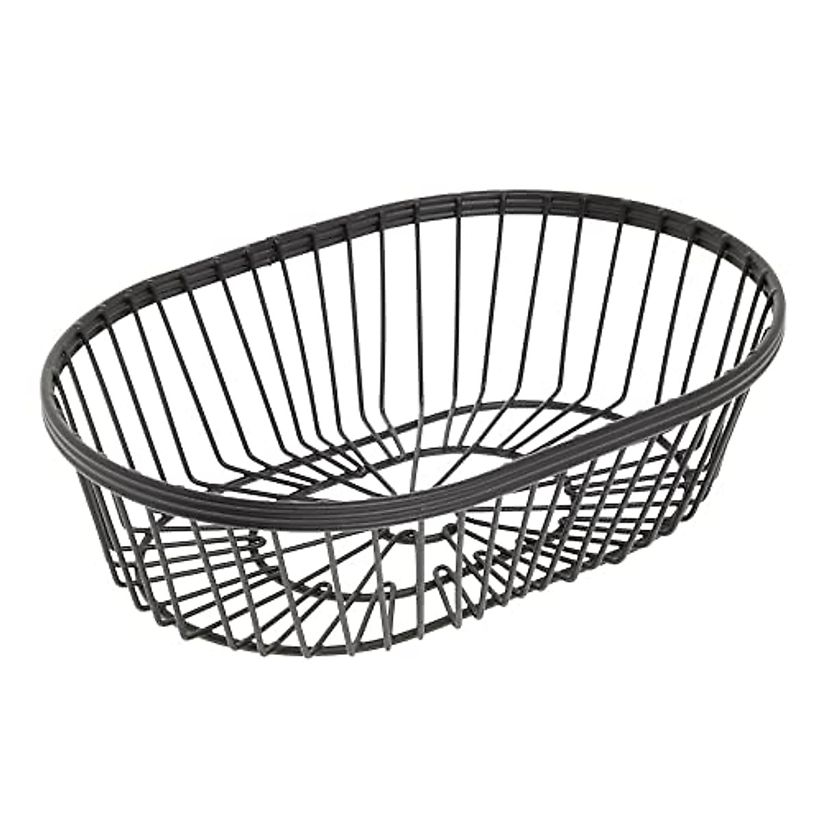 American Metalcraft WBBV90 Wire Basket, Oval Black 9" L x 6" W x 2 ¾" H