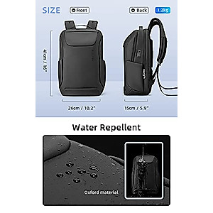 Backpack For Men Fit 15.6’’ Laptop Work Bookbags With Usb Charging Port,Flight Approved Carry On Backpack,Black