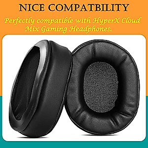 TaiZiChangQin Ear Pads Cushion Memory Foam Replacement Compatible with HyperX Cloud Mix Gaming Headphone ( Protein Leather Earpads )