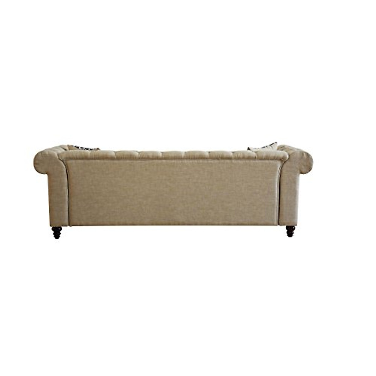 ACME Aurelia Beige Linen Sofa with 2 Pillows