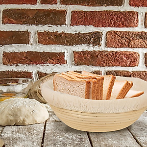 2 Pcs Bread Proofing Basket Cloth Liner Baking Dough Basket Cover Natural Rattan Banneton Proofing Cloth for Bakery Home Baking, about 10 inch