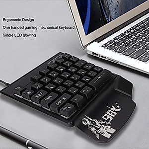 Mini Gaming Keyboard, One Handed Keyboard 35 Keys Ergonomic Design Driver Free for Esports Game for Computer