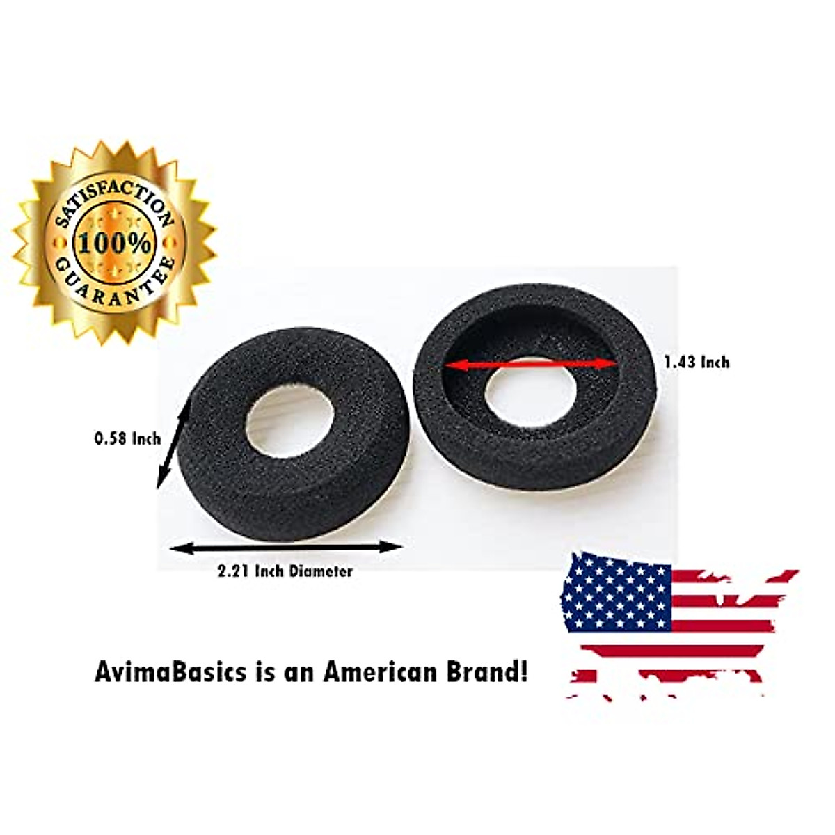 Ultra Comfort Blackwire 3300 Series 3320 Spare Ear Cushion by AvimaBasics | Premium Foam Earpads Compatible with Plantronics Blackwire 3310 and Blackwire 3320 USB Headsets (1 Pair)