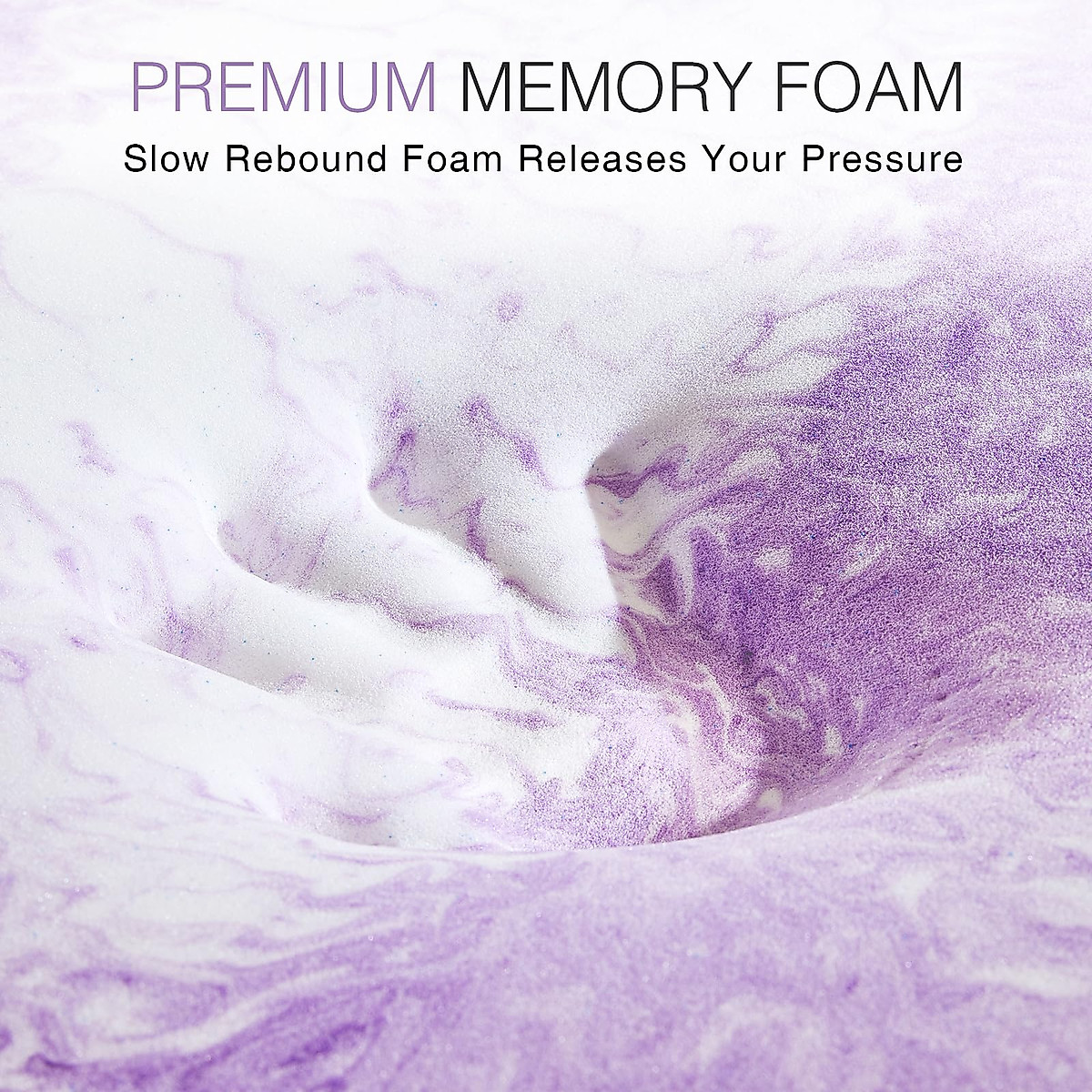 Orcalic 3 Inch Memory Foam Mattress Topper 5-Zone Soft Mattress Pad Pressure Relieve Bed Topper, CertiPUR Certified, Twin Size, Purple