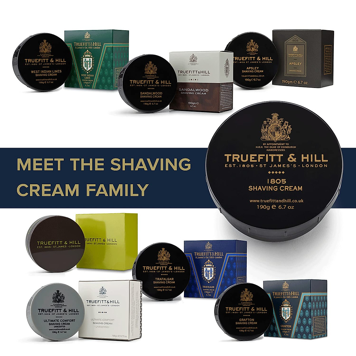 Truefitt & Hill 1805 Shaving Set: 1.98 Fl. Oz. Pre-Shave Oil + 3.38 Fl. Oz. 1805 Aftershave Balm + 1805 Shaving Cream Bowl