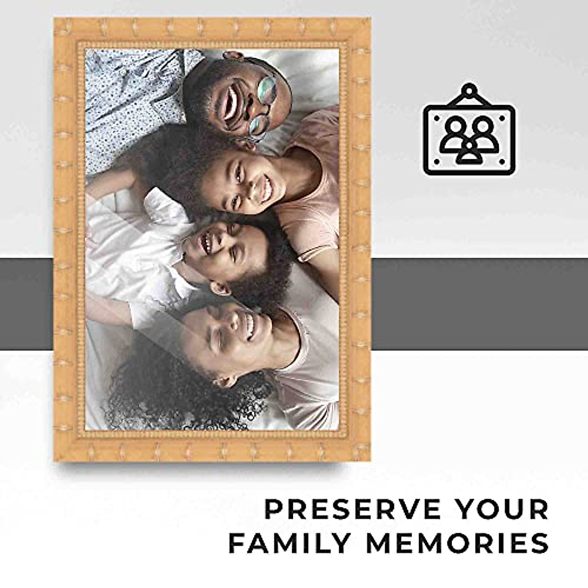14x21 Light Brown Bamboo Real Wood Picture Frame Width 1.5 Inches | Interior Frame Depth 0.5 Inches | Bengal Bamboo Photo Frame Complete with UV Acrylic, Foam Board Backing & Hanging Hardware