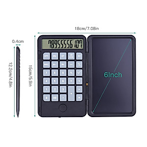 Portable Calculator and Write Tablet Digital Drawing pad 12-Digit Digital Display Stylus Erase Button Lock Function