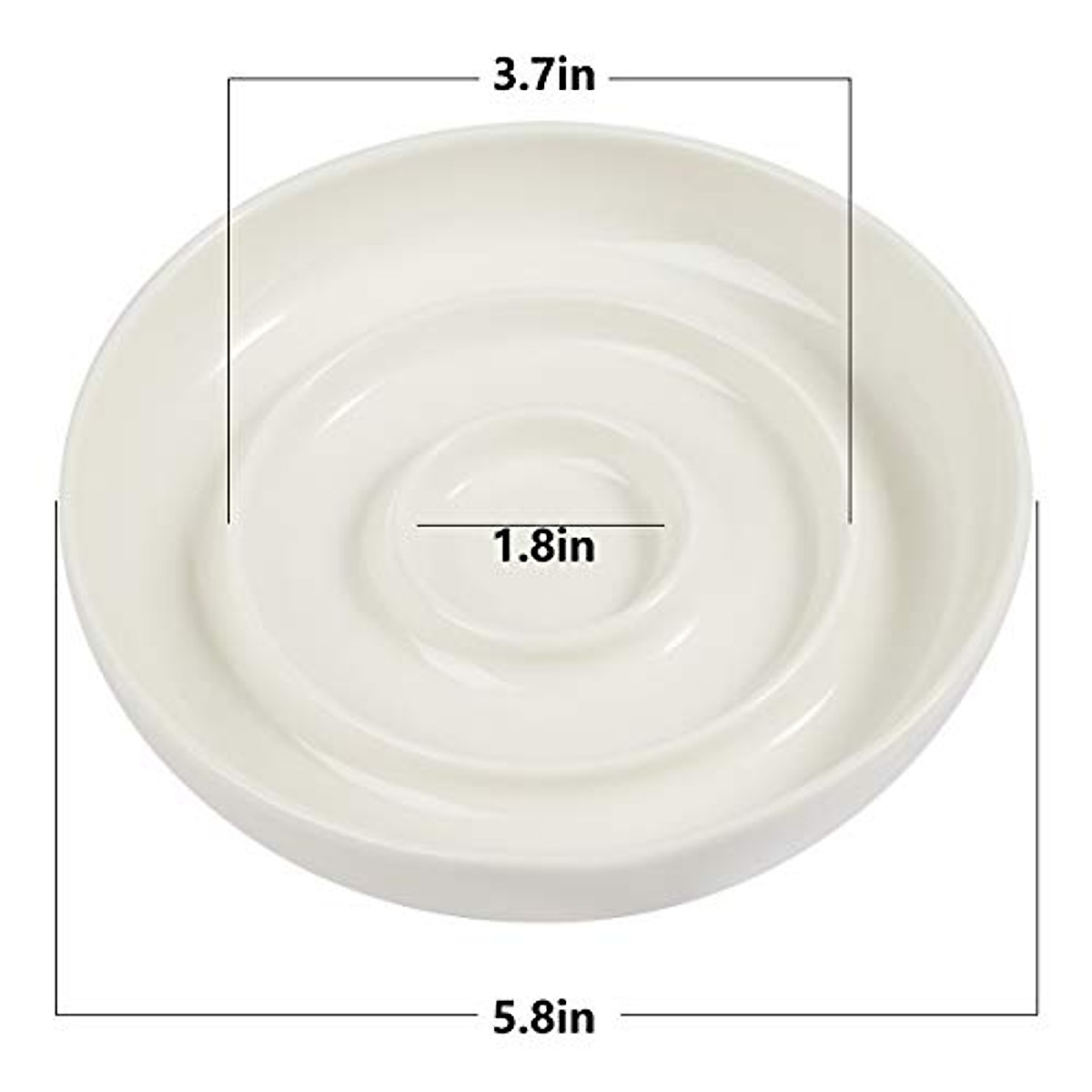 SLSON Cat Slow Feeder Bowl,Ceramic Slow Feed Cat Bowls Heavy and Shallow Wisker Stress-Free Pets Dish for Kittens Small Pets Wet Food,White