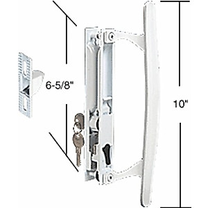 Prime-Line C 1197 Sliding Glass Door Handle Set, 6-5/8 in., Diecast, Hook Style, Flush (Single Pack)