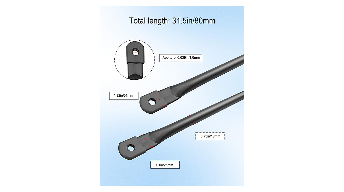 2 Pack Garden Swing Replacement Rods - Durable Black Metal Support