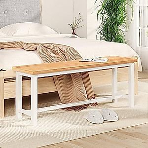 Recaceik Dining Benches, 39 Inch Table Benches, Pair of 2 Benches for Dining Room, Kitchen, Entryway, Bedroom, Industrial Small Bench Kitchen Bench with Metal Legs, Easy to Assemble, Walnut