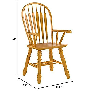 Sunset Trading Comfort Dining Arm Chair, 41", Light Oak