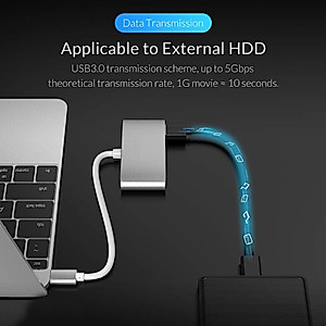 SHYPT USB Hub USB C to HDMI-Compatib USB3.0 5Gbps High Speed Hub Support 4k Video 60w Type C Quick Charge