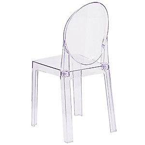 Flash Furniture Revna 4 Pack Revna Ghost Chair with Oval Back in Revna Transparent Crystal