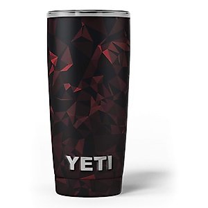 Design Skinz Dark Red Geometric V2 - Skin Decal Vinyl Wrap Kit Compatible with The Yeti Rambler Cooler Tumbler Cups