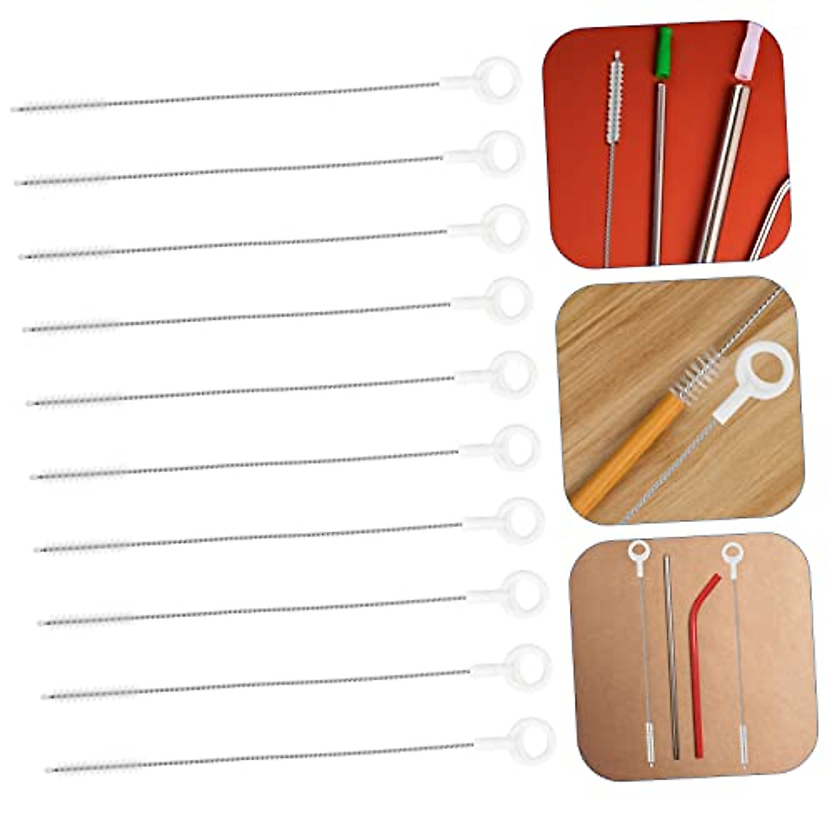 BESPORTBLE 40 pcs Straw Brush Metal Water Bottle Stainless Straws Stainless Cleaner Reusable Straw Cleaner Straw Cleaning Brush Milk Bottle Cleaning Stainless Steel Brush Small Brush