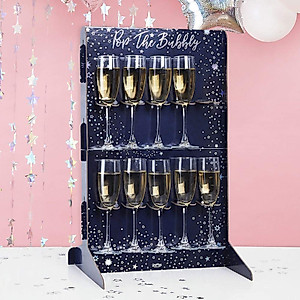 Ginger Ray Navy & Iridescent Champagne Party Drinks Wall Holder Stand Decoration - Great for Christmas StarGazer Birthday