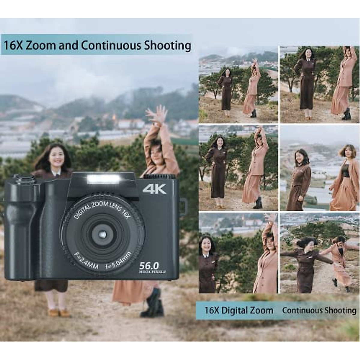 YouTube Camera 16X Digital Zoom,Video Camera with 1080P 24MP,32GB SD Card