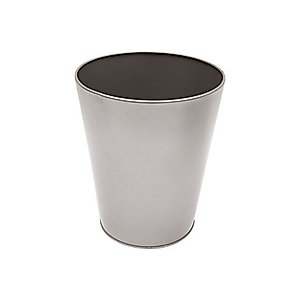 Kenney Rust-Resistant Metal Waste Paper Basket, 1.3 Gallon, Polished Pewter