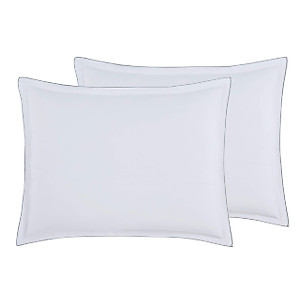 Charisma Percale Cotton 400 Thread Count Duvet Cover Set, King, White