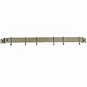 Enclume Handcrafted 30" Easy Mount, 6 Hooks, Brass Wall Rack
