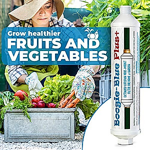 Boogie Blue Plus Garden Hose Water Filter for RV and Outdoor use - Removes Chlorine, Chloramines, VOCs, Pesticides/Herbicides Boogie Blue Plus High Capacity Filter - The Organic Gardener's Choice