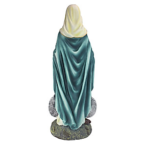 Design Toscano Miraculous Medal Madonna Virgin Mary Italian Style Religious Indoor/Outdoor Garden Statue, 23 Inch, Cast Stone Resin, Full Color Finish