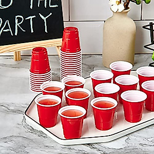 Lilymicky 1080 PACK 2 oz Plastic Shot Glasses, Red Disposable Plastic Cups, Mini Red Shot Cups, 2 oz Party Cups for Jello Shots and Tasting