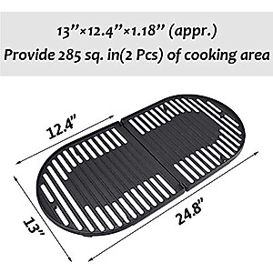 Utheer Cast Iron Grill Grates for Coleman Roadtrip Swaptop Grills LX LXE LXX, 2 Pcs Grill Cooking Grates Parts