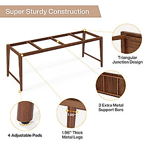Tribesigns 78.7" Extra Long Desk, Large 2-Person Computer Desk Writing Desk, Double Home Office Desk Study Work Table with Metal Legs, Rich Walnut