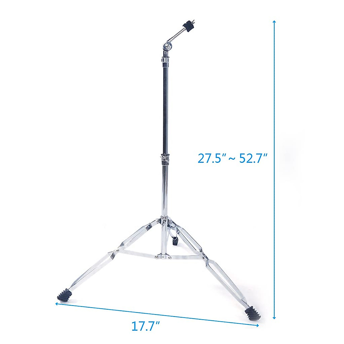 Boom Cymbal Stand Double Braced Adjustable Height 27.5"-52.7", Heavy Duty Double Braced Legs, Medium Weight Boom Stand with Gearless Cymbal Tilter (US Spot)