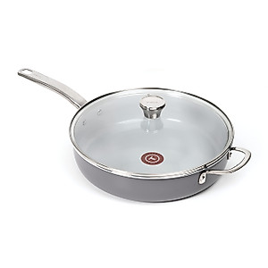T-fal Fresh Gourmet Recycled Aluminum Ceramic Nonstick Jumbo Cooker 5 Quart Cookware, Pots and Pans, Dishwasher Safe
