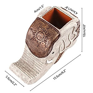 MOKANI Pen Pencil Holder with Phone Stand, Multifunctional Elephant Shaped Desk Organizer Desk Decor Elephant Gifts for Women Cute Desk Accessories Home Office Decoration Thanksgiving Christmas Gift