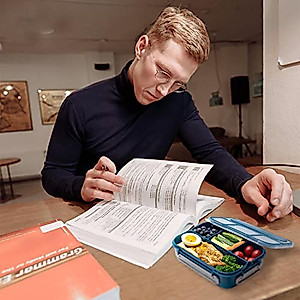 Kids Lunch Box 1300ML Bento Lunch Box Container Back to School Built in Utensil Set for Adult and Kids Modern Style Lunch Container for School,Office,Picnic Leak Proof,Dishwasher Microwave Safe