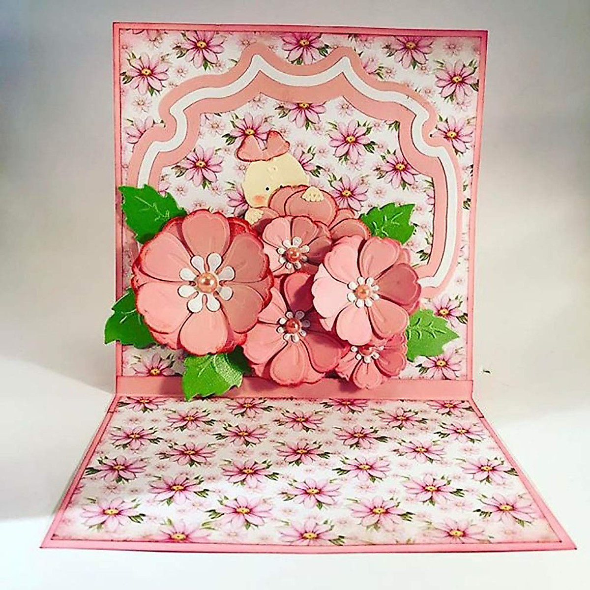 3D Flowers Cutting Dies Spring Flowers Die Cuts for Card Making, Valentine's Day 3D Flowers and Leaves Dies Die Cut Spring Summer Flowers Dies for DIY Scrapbooking Photo Album Card Craft Decoration