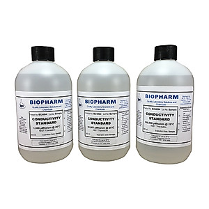 Conductivity Calibration Standard 3-Pack — 500 mL (1.06 Pint) Each: 1,000 μS, 10,000 μS and 100,000 μS
