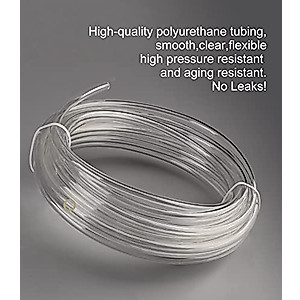 Clscea Aquarium Premium CO2 Proof Tubing PU Rigid Tube Clear 4/6mm 5m (16ft)