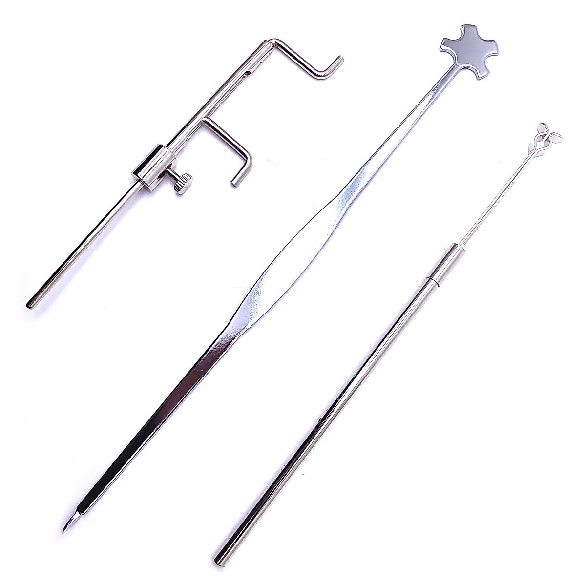 Liyafy Violin Luthier Install Repair Tool Kit Sound Post Gauge & Retriever Clip & Setter Silver
