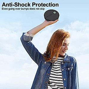 WOKALON CD Player Portable, Rechargeable Portable CD Player with Bluetooth, Anti-Skip Walkman CD Player with Dual Stereo Speakers, Headphones and AUX Cable, Discman CD Player for Car, 2000mAh Battery