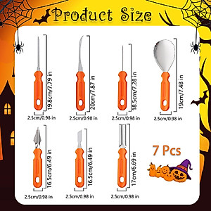 Zclro Pumpkin Carving Kit Tools Halloween, 7 Pcs Professional Heavy Duty Carving Set, Stainless Steel Double-side Pumpkin Sculpting Tool for Halloween Decoration Jack-O-Lanterns, Gift for Halloween
