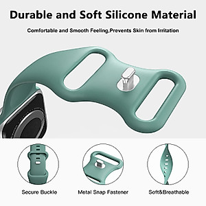 6 Pack Sport Bands Compatible with Apple Watch Band 38mm 40mm 41mm 42mm 44mm 45mm 49mm,Soft Silicone Waterproof Strap for iWatch Ultra/Ultra 2,Series 9 8 7 6 5 4 3 2 1 SE Women Men