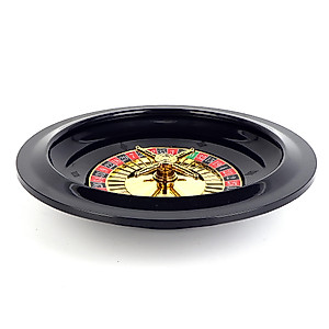 Leather&Arts 10 Inch Roulette Set Casino Game Kit Contains Plastic Roulette Wheel,Chips,Playing Cards,Felt Layout